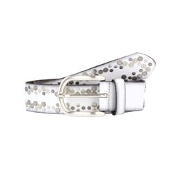 Vanzetti Nieteng&uuml;rtel Leder in offwhite | Gr.: 110 cm