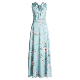 Vera Mont Abendkleid mit Blumenprint in Green/Pink | Gr.: 34