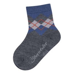 Sterntaler Socken Wolle Karo in dunkelgrau mel. | Gr.: 22
