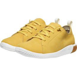 Barfußschuh Keen "KNX LACE", Jungen, Gr. 34, weiß (daffodil, star weiß), Leder, Schuhe