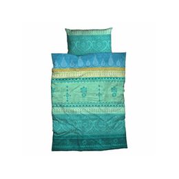 Traumschlaf Bettw&auml;sche Indisatin in t&uuml;rkis smaragd | Gr.: 240x220 (2x 80x80 cm)
