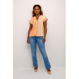 Cream Kurzarm-Bluse CRSola Loose fit in Power Green Jacquard | Gr.: 36