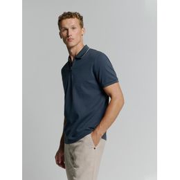 Poloshirt NO EXCESS "NO EXCESS Poloshirt Polo Liquid Finished Cotton", Herren, Gr. L, blau (dunkelblau), 100% Baumwolle, Shirts