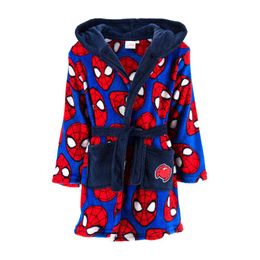 Spiderman Kinder Bademantel mit Kapuze Fleece Marvel in Blau | Gr.: 116