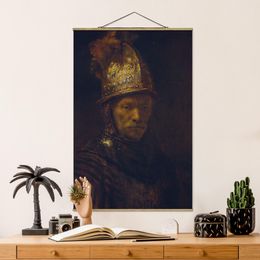 Bilderwelten Stoffbild mit Posterleisten Rembrandt - Der Mann mit dem Goldhelm