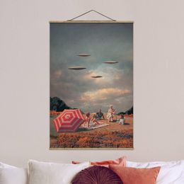 Bilderwelten Stoffbild mit Posterleisten Ufos an einem Sommertag