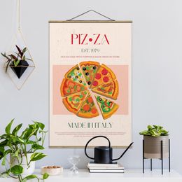 Bilderwelten Stoffbild mit Posterleisten Vintageposter - Pizza