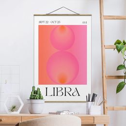 Stoffbild mit Posterleisten Waage - Neon Poster