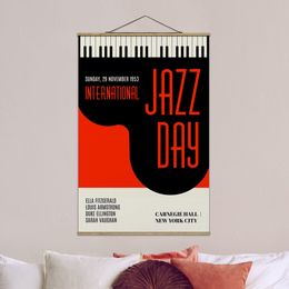 Stoffbild mit Posterleisten Jazzy Days - Plakat