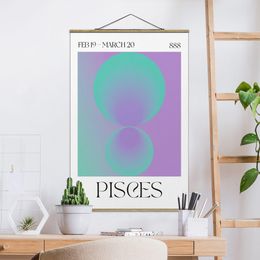 Stoffbild mit Posterleisten Fische - Neon Poster