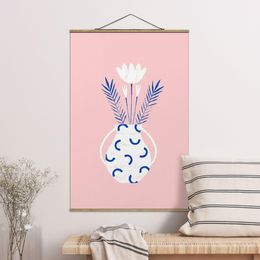 Bilderwelten Stoffbild mit Posterleisten Illustration Vase mit Blumen