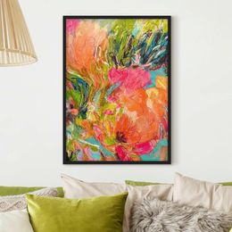 Bilderwelten Bild mit Rahmen Abstrakte Blumen Malerei