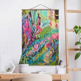 Bilderwelten Stoffbild mit Posterleisten Abstrakte Farbenexplosion