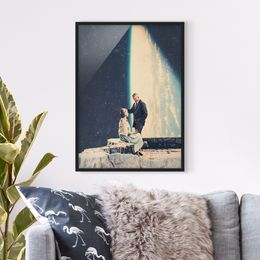 Bilderwelten Bild mit Rahmen Alt und Grau im All
