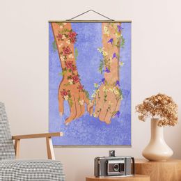 Bilderwelten Stoffbild mit Posterleisten Blumenfreunde