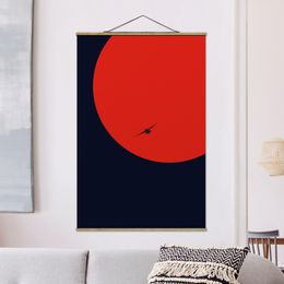 Bilderwelten Stoffbild mit Posterleisten Blutmond
