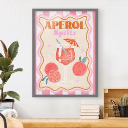 Bild mit Rahmen Aperol Spritz mit Streifen