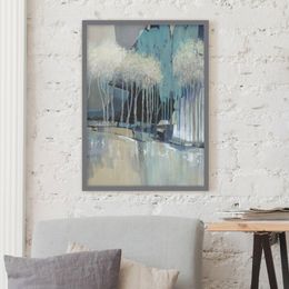 Bild mit Rahmen Abstrakter verregneter Wald