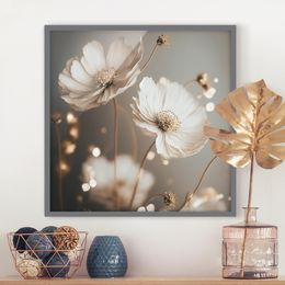 Bilderwelten Bild mit Rahmen Blumen mit Bokeh