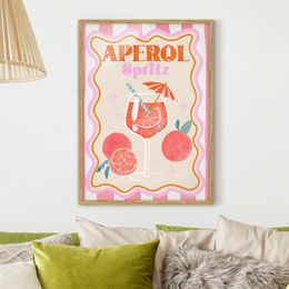 Bild mit Rahmen Aperol Spritz mit Streifen