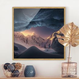 Bilderwelten Bild mit Rahmen Blick aus dem Gletscher