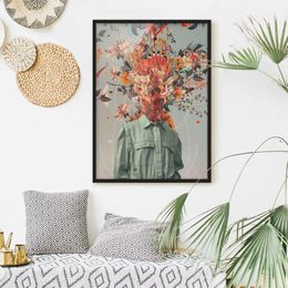 Bilderwelten Bild mit Rahmen Blumen Portr&auml;t - Bl&uuml;ten in Orange
