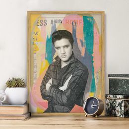 Bild mit Rahmen Bunte Collage Elvis