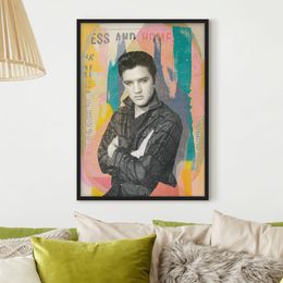 Bilderwelten Bild mit Rahmen Bunte Collage Elvis