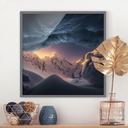 Bild mit Rahmen Blick aus dem Gletscher