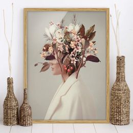 Bild mit Rahmen Blumen Portr&auml;t - wei&szlig;e Magnolien