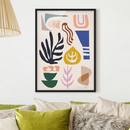 Bilderwelten Bild mit Rahmen Bunte Scherenschnittformen