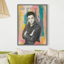 Bild mit Rahmen Bunte Collage Elvis