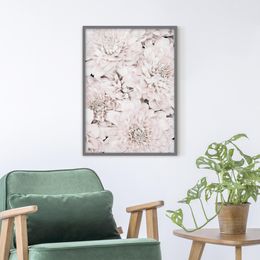 Bild mit Rahmen Chrysanthemen in Altrosa III
