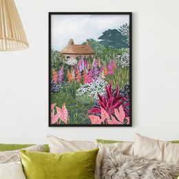 Bilderwelten Bild mit Rahmen Cottage mit wildem Garten