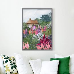 Bilderwelten Bild mit Rahmen Cottage mit wildem Garten