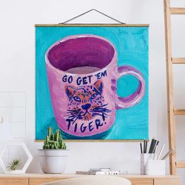 Bilderwelten Stoffbild mit Posterleisten Lieblingstasse mit Tiger