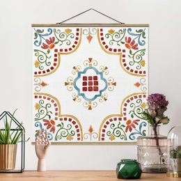 Bilderwelten Stoffbild mit Posterleisten Mediterranes Muster I