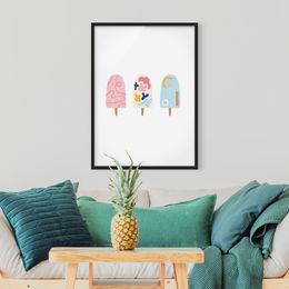 Bilderwelten Bild mit Rahmen Illustration Eis am Stiel