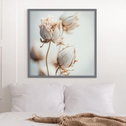 Bild mit Rahmen Knospen und Bl&uuml;ten