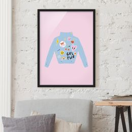 Bilderwelten Bild mit Rahmen Illustration Jeansjacke