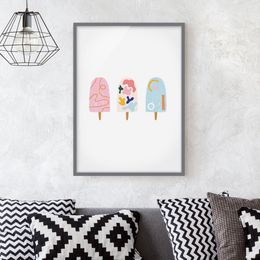 Bild mit Rahmen Illustration Eis am Stiel
