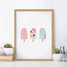 Bild mit Rahmen Illustration Eis am Stiel