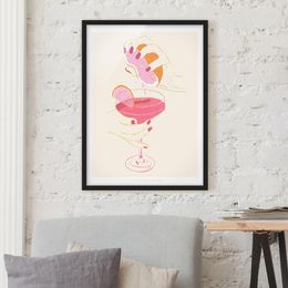 Bilderwelten Bild mit Rahmen Pink Grapefruit Cocktail
