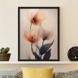 Bilderwelten Bild mit Rahmen Pergamentblumen I