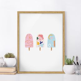 Bild mit Rahmen Illustration Eis am Stiel