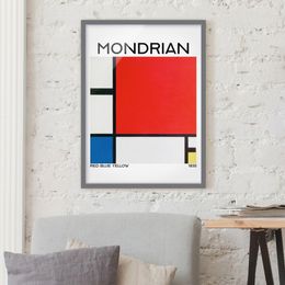 Bild mit Rahmen Piet Mondrian - Red Blue Yellow