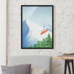 Bilderwelten Bild mit Rahmen Reiseposter - Alpen