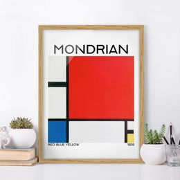 Bild mit Rahmen Piet Mondrian - Red Blue Yellow