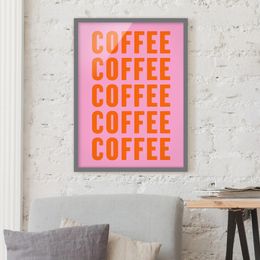 Bild mit Rahmen Pink Coffee
