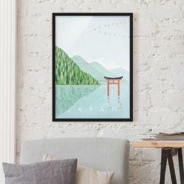 Bilderwelten Bild mit Rahmen Reiseposter - Japan Torii